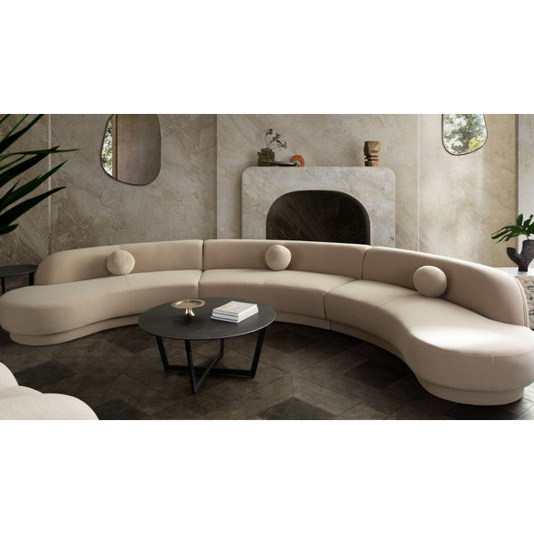 Diamond Sofa 178'' Round Arm Curved Sofa | Wayfair